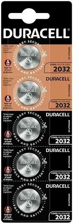 Батарейка литиевая Duracell (CR2032 - 5 шт)