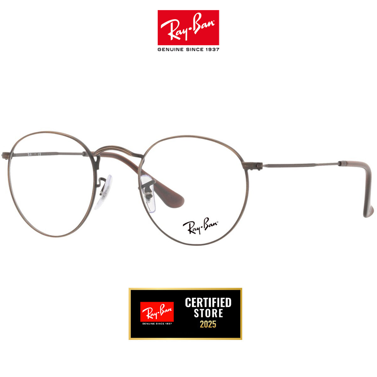 Ray-Ban 3447V 3120 Round Metal Medium size 50mm оправа для очков