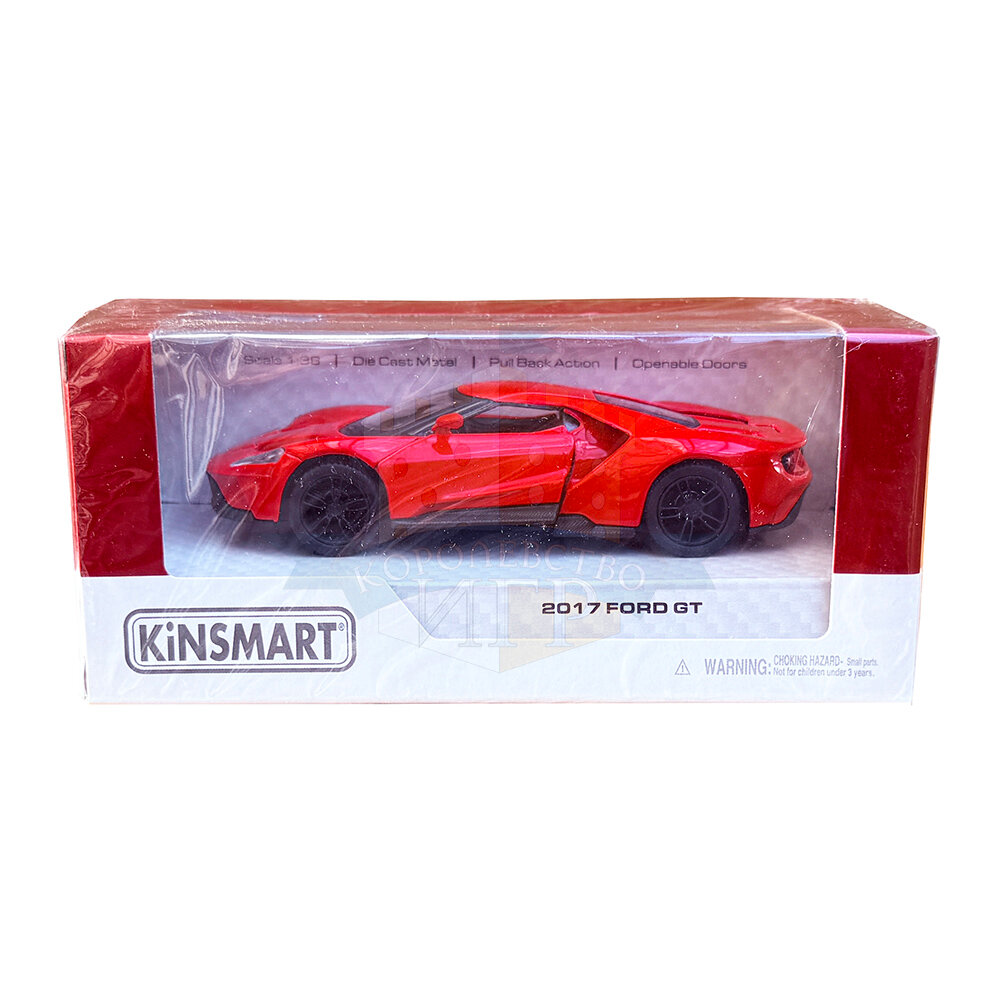 Машинка Kinsmart Ford GT 2017, 1:38, красный, арт. КТ5391/1, коллекционная