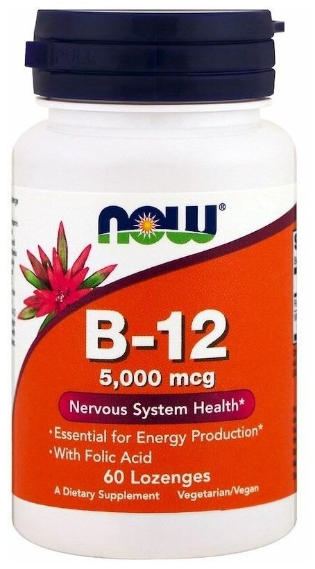 Now B-12 5000 мкг 60 пастилок