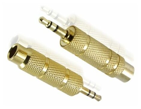 Переходник audio jack 3,5 mm AM / 6, 35mm AF Greenconnect GC- AVA03 стерео, золотое покрытие