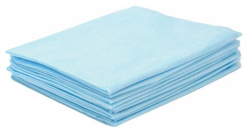 Простыни Чистовье одноразовые нестерильные, комплект 20 шт, 80х200 см, СМС 14 г/м2, голубые, 02-904