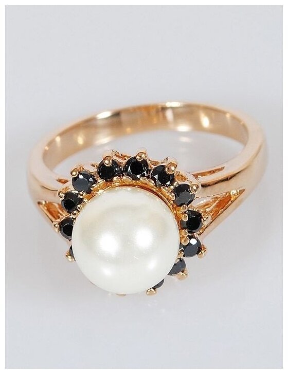 Кольцо, жемчуг Swarovski синтетический