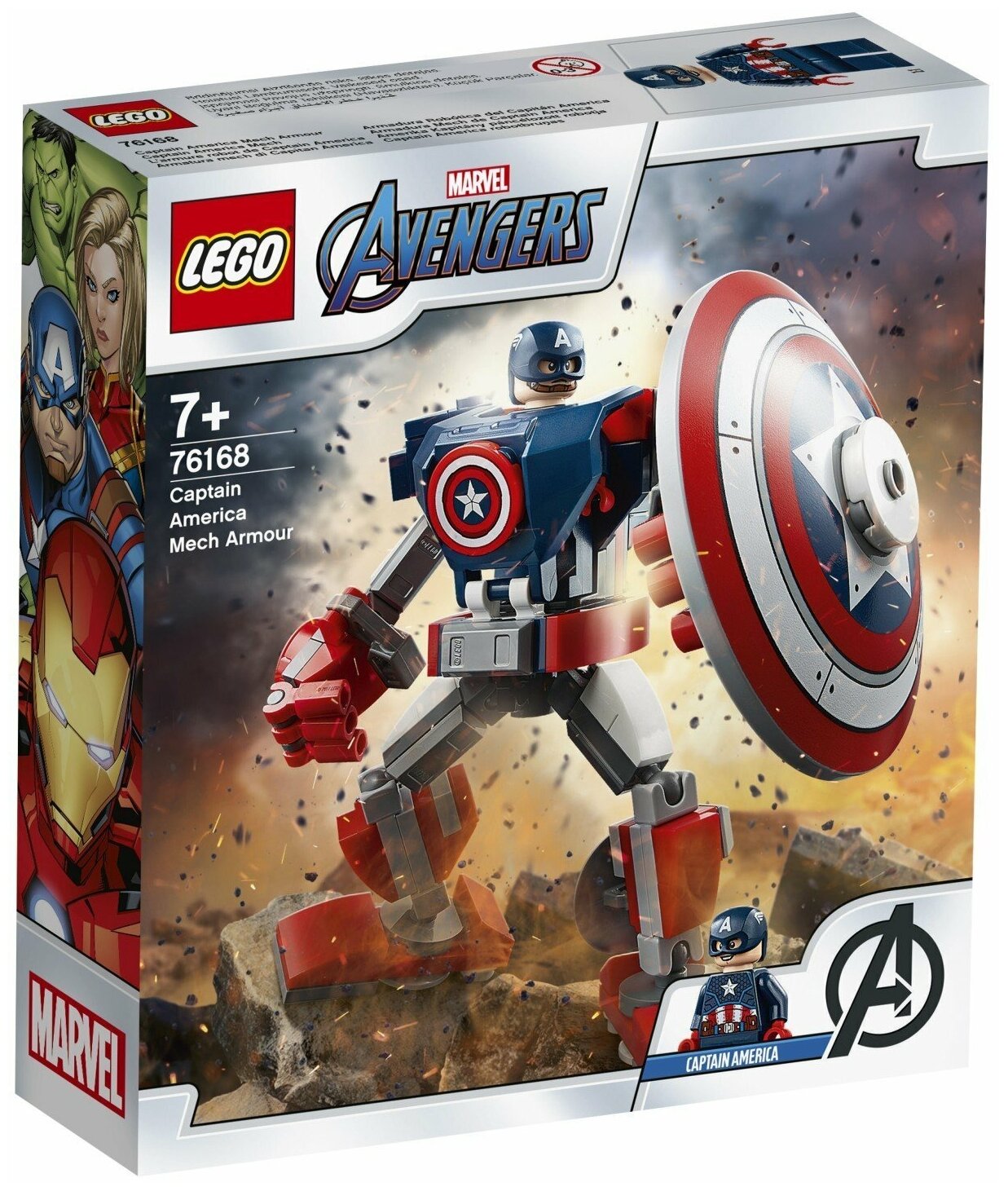 Лего, конструктор Marvel Avengers, Капитан Америка: Робот, 121 деталь ...
