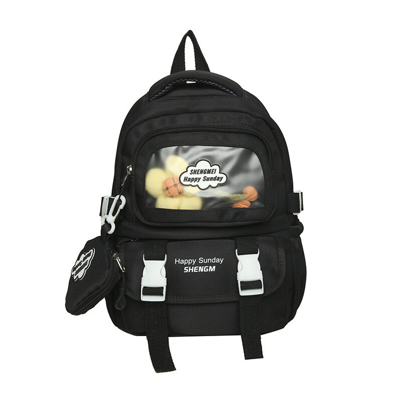 Рюкзак, для школьниц, японский, черный