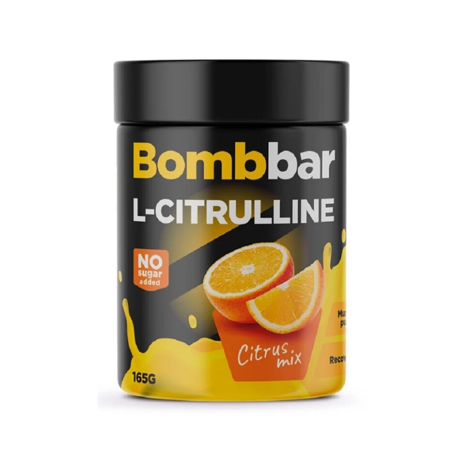 Аминокислота BOMBBAR L-Citrulline, цитрусовый микс, 165 гр.