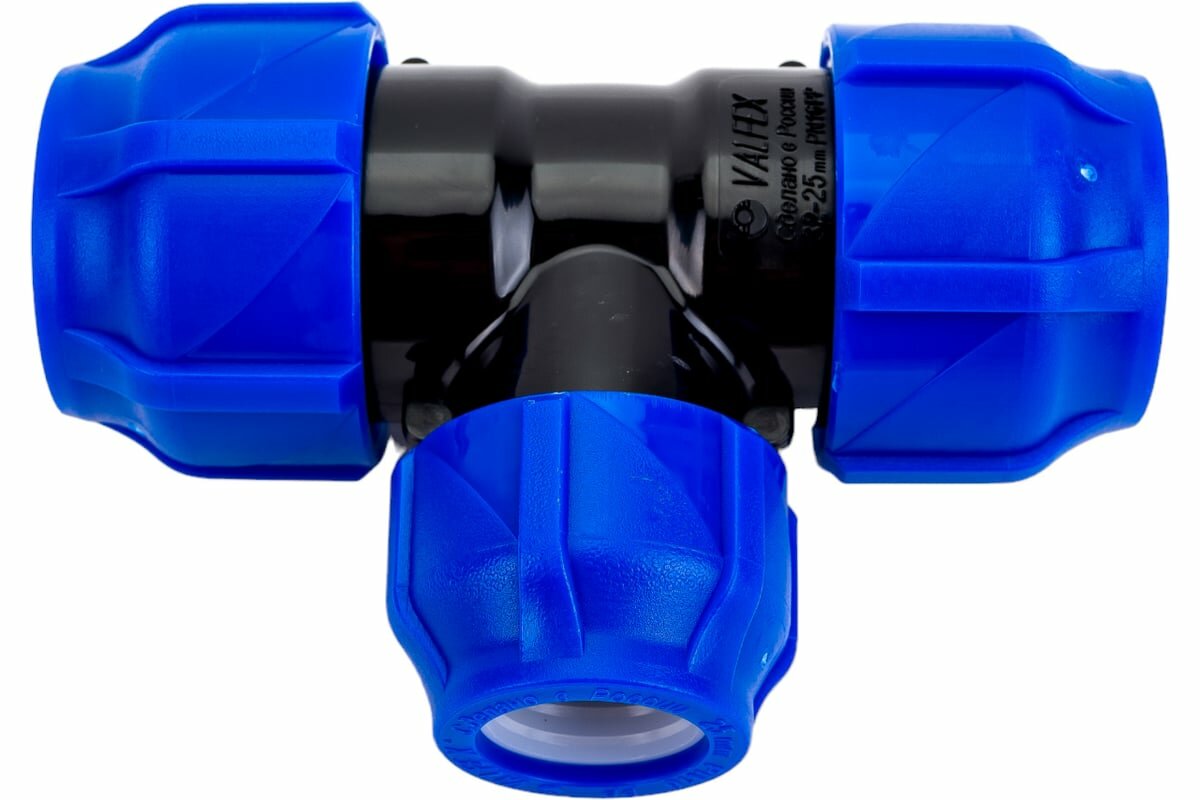 VALFEX компрессионный переходной тройник ПНД 32-25-32 для труб 32 и 25 мм монтажа