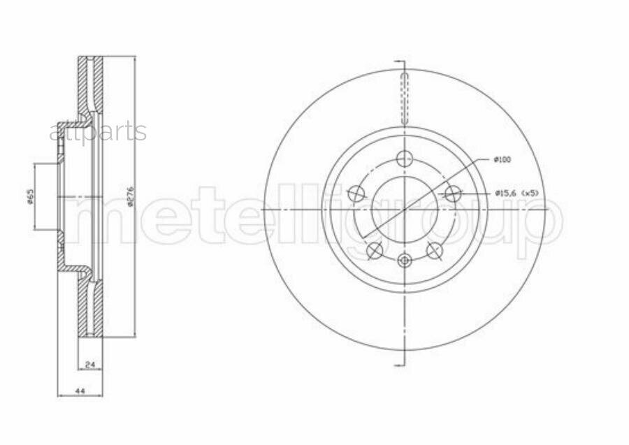 METELLI 231842C диск тормозной передний!\ Audi A3, Skoda Octavia, VW Golf 1.4-2.0TDi 03>