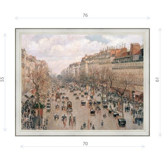Картина Декор Депо Камиля Писсаро Бульвар Монмартр в Париже Матовая бумага в раме без стекла 61х76 см, DDK44670E20W70H55P24
