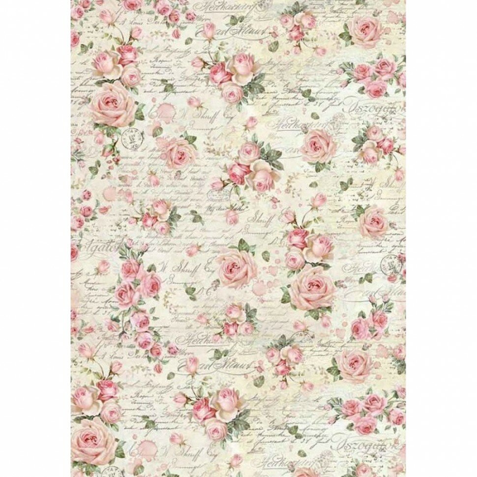 #DFSA3007 Бумага рисовая "Rose texture" 29.7 х 42.0 см Stamperia 1 лист