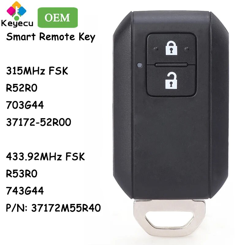 KEYECU OEM умный дистанционный Автомобильный ключ с 2 кнопками 315 МГц 433 МГц чип ID47 для Suzuki Ertiga Jimny SX4 Vitara Swift Splash Wagon R