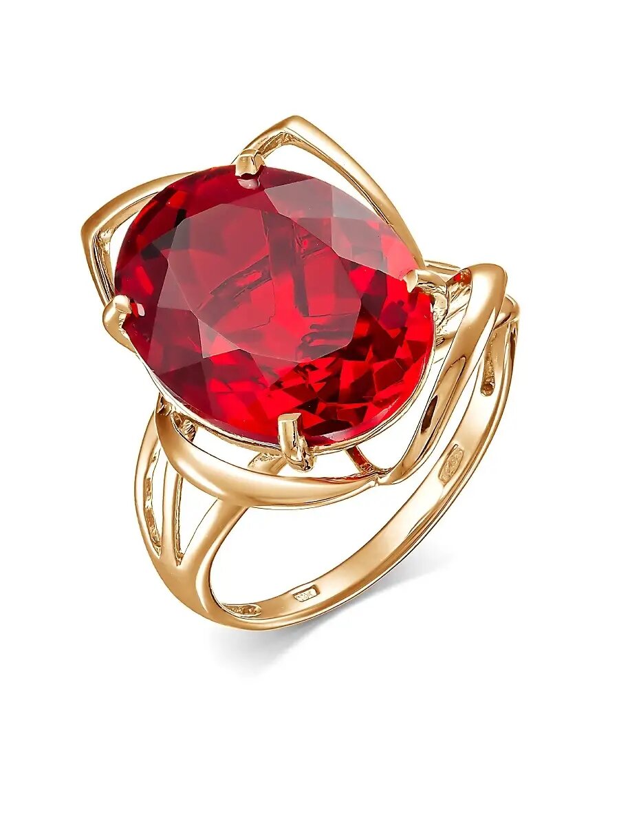 Перстень, красное золото, 585 проба, бриллиант, рубин