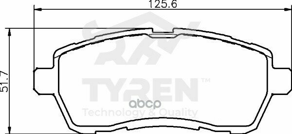Колодки тормозные дисковые Ford Fiesta 08>; Mazda 2 (DE) 07> TYREN арт. TYR1213641