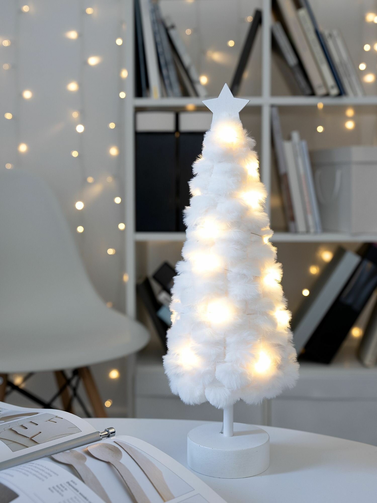 Елка светильник искусственная новогодняя настольная Bella Ella, 37.5 см, новогодний декор, интерьер на Новый год