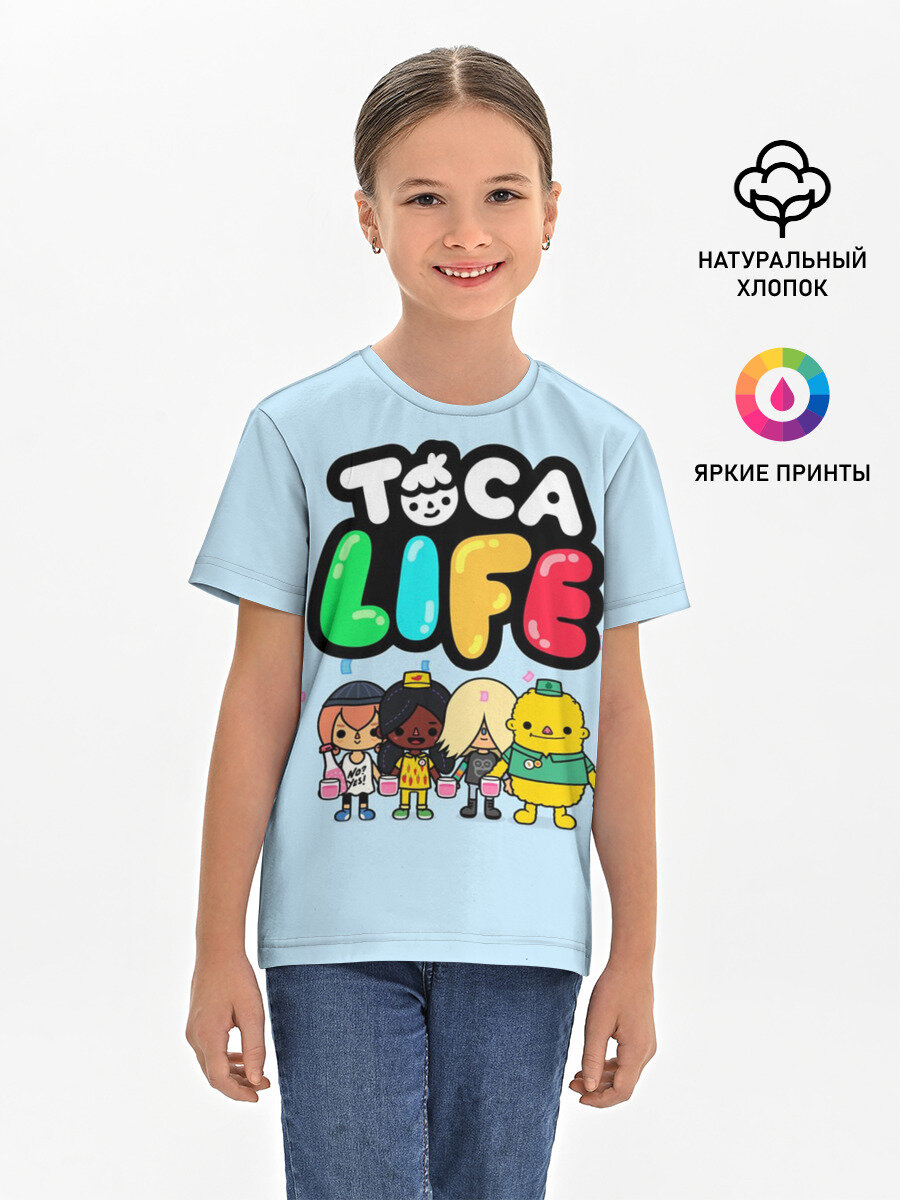 Футболка хлопковая детская Toca Boca | Тока бока праздник
