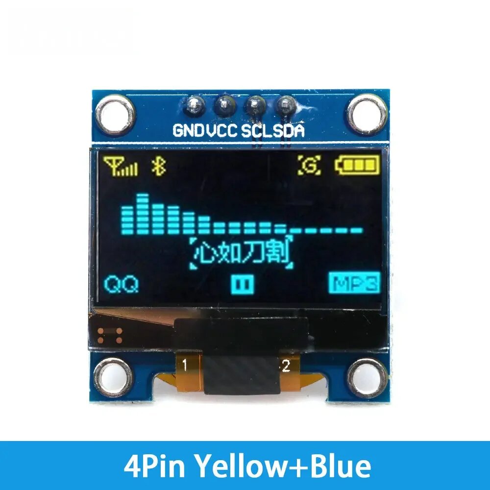OLED экран модуль SSD1306 128x64 4Pin-Yellow Blue