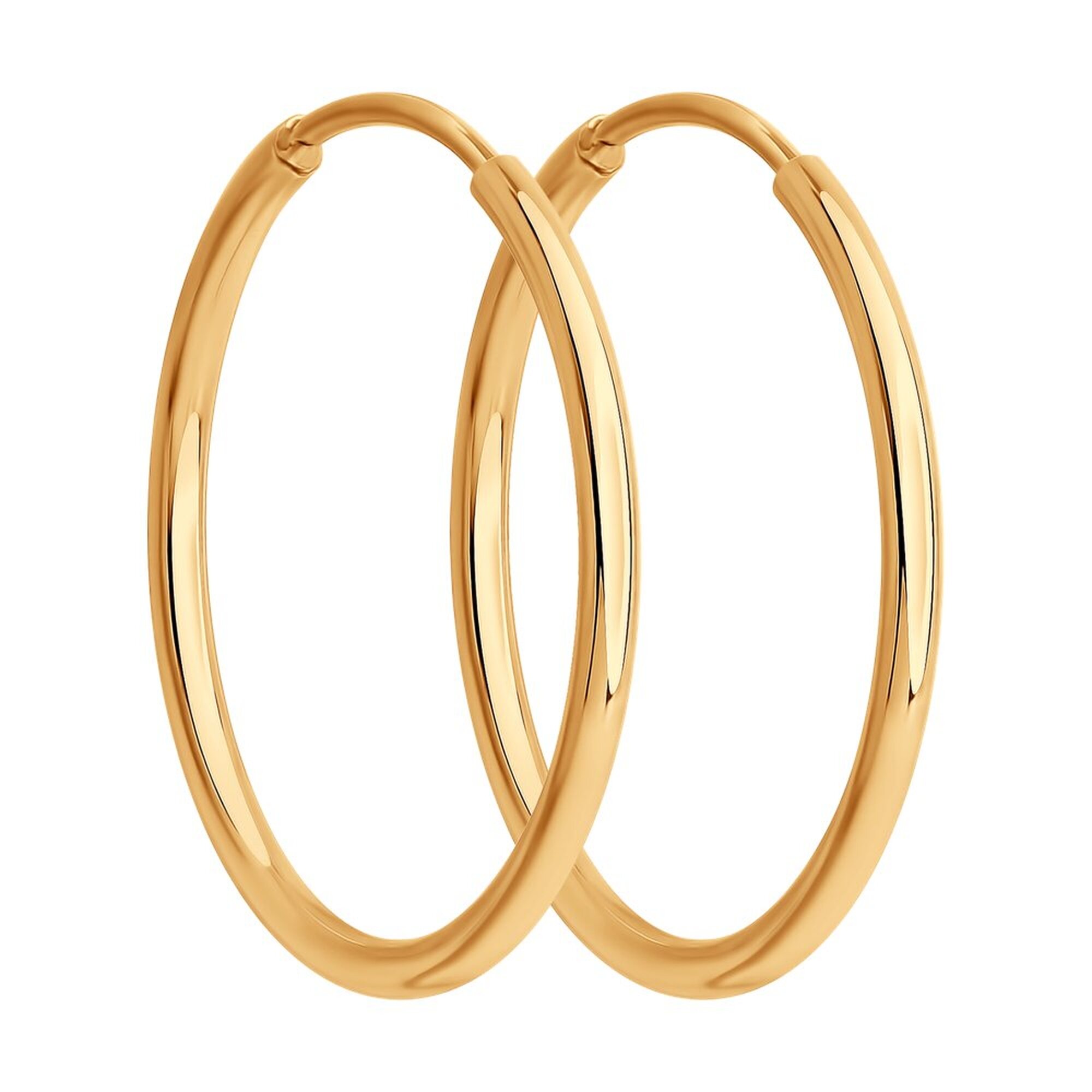 Серьги конго, красное золото, 585 проба