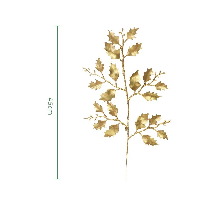Искусственные золотые листья из пластика H03