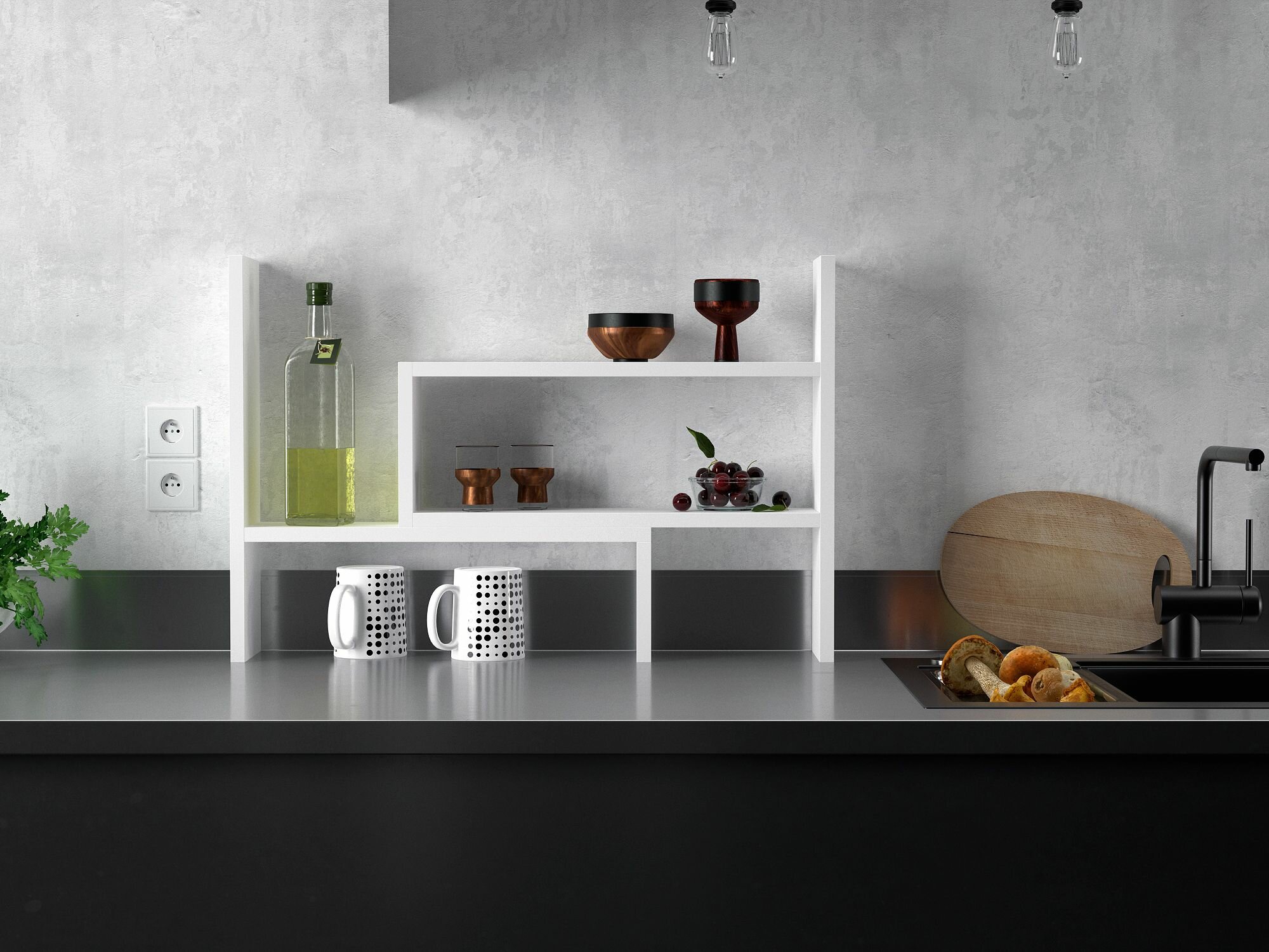 Полка-трансформер Aton Baby Furniture М-120, Белая аляска, ЛДСП, 49.6-92.6 х 12 х 45 см