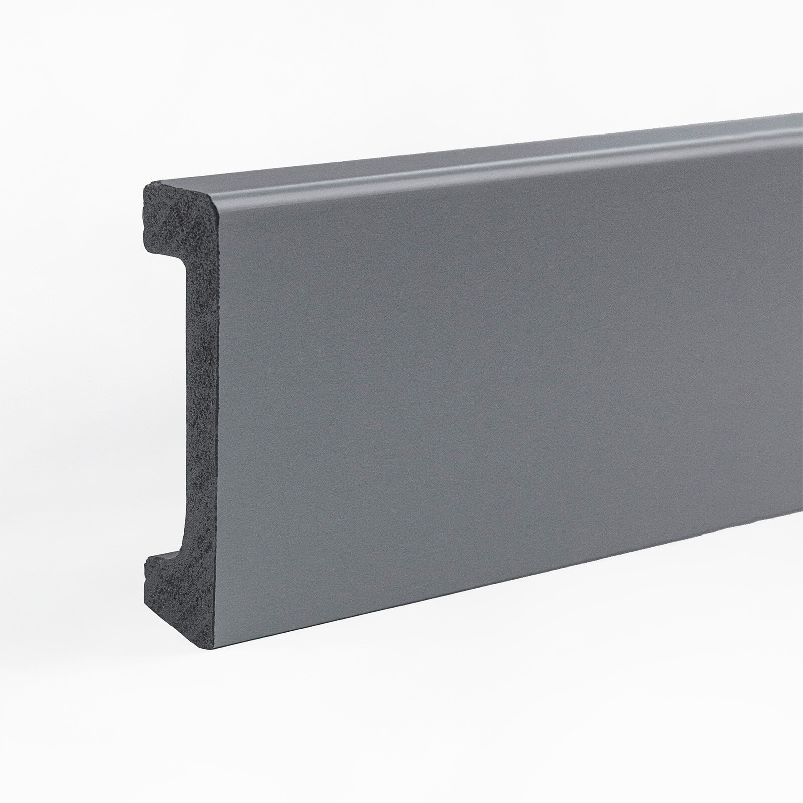 Плинтус дюрополимер напольный DECOMASTER (декомастер), 80х17х2400 мм, D235-117 ДМ серый