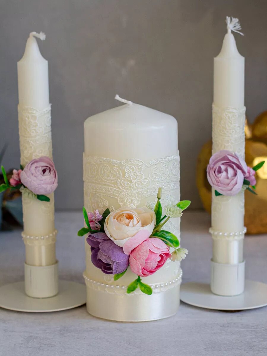 Семейный очаг на свадьбу свечи свадебные для молодоженов домашний очаг, набор 3 свечи