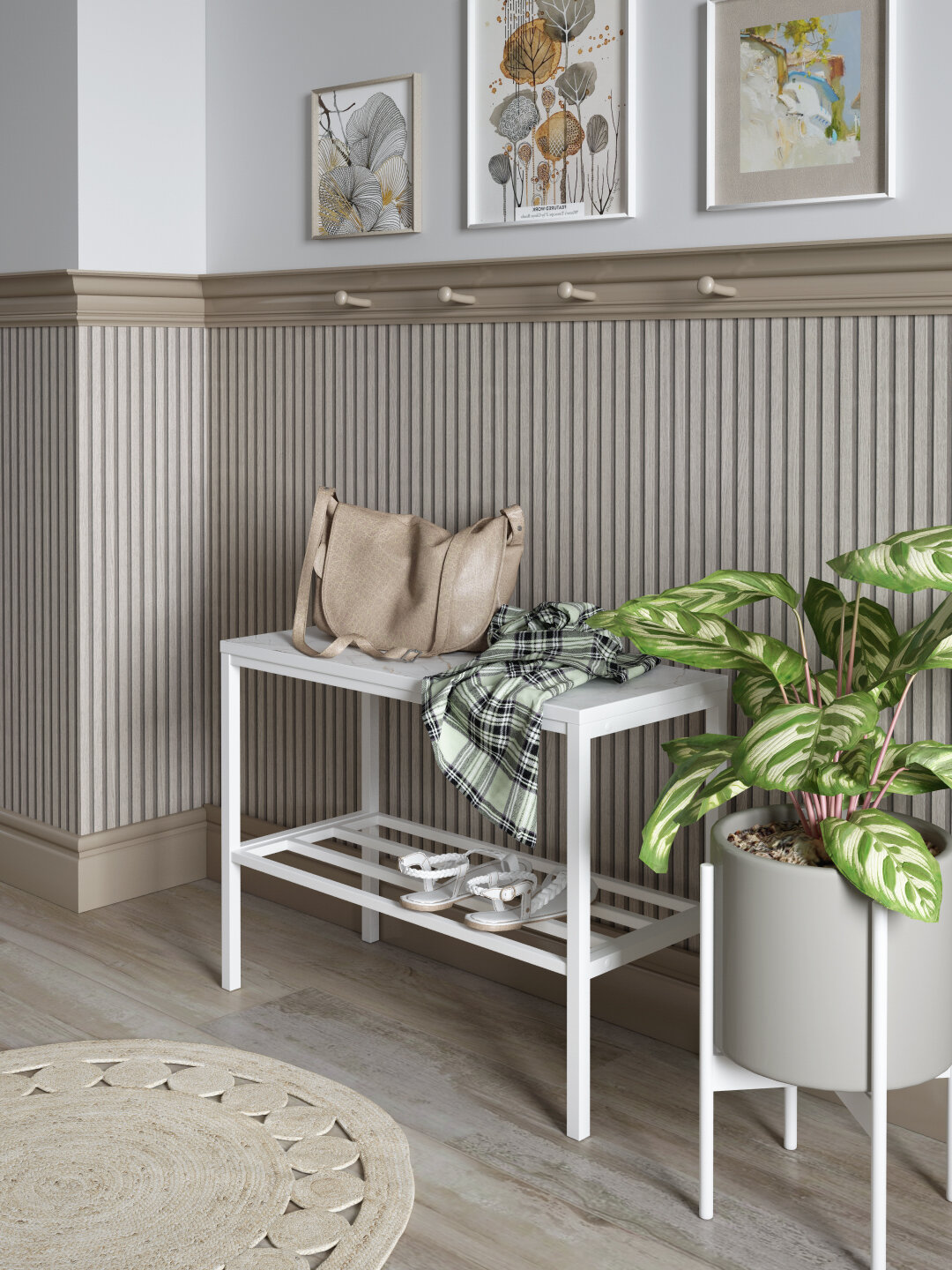 Банкетка в прихожую в стиле лофт