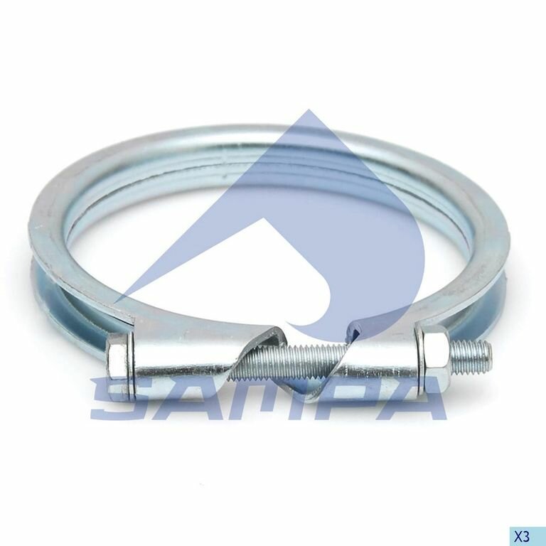 Хомут глушителя для Вольво FH10, 12, 16 арт 030449 SAMPA