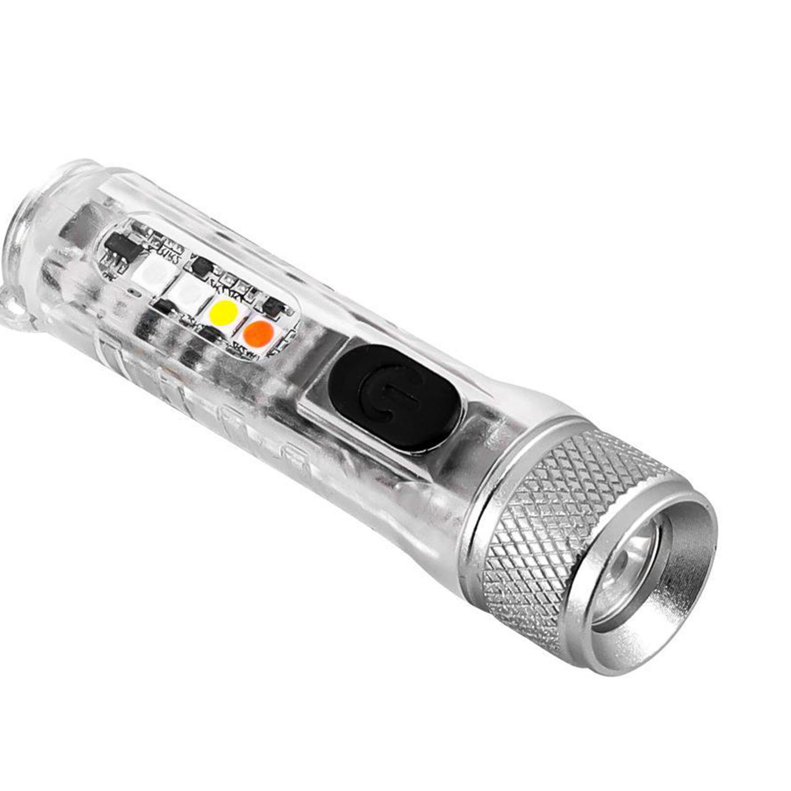 Перезаряжаемый через USB мини-фонарик 400LM Мини-светодиодный брелок-фонарик Открытый походный светильник S11 Мини-сильный фонарик с магнитным всасыванием ASTEY S11 Прозрачный белый