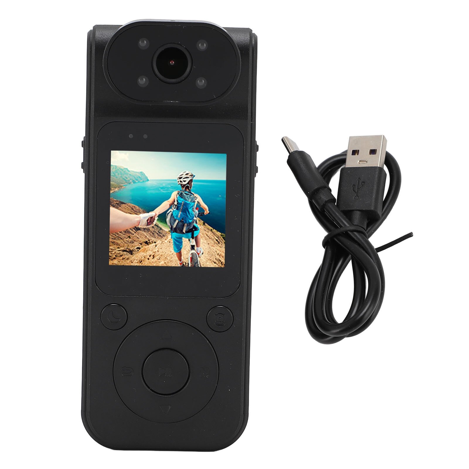 Видеокамера с задним креплением 4K, 1,5-дюймовый экран IPS, магнитная носимая камера, вращающийся на 180 градусов объектив, носимая камера