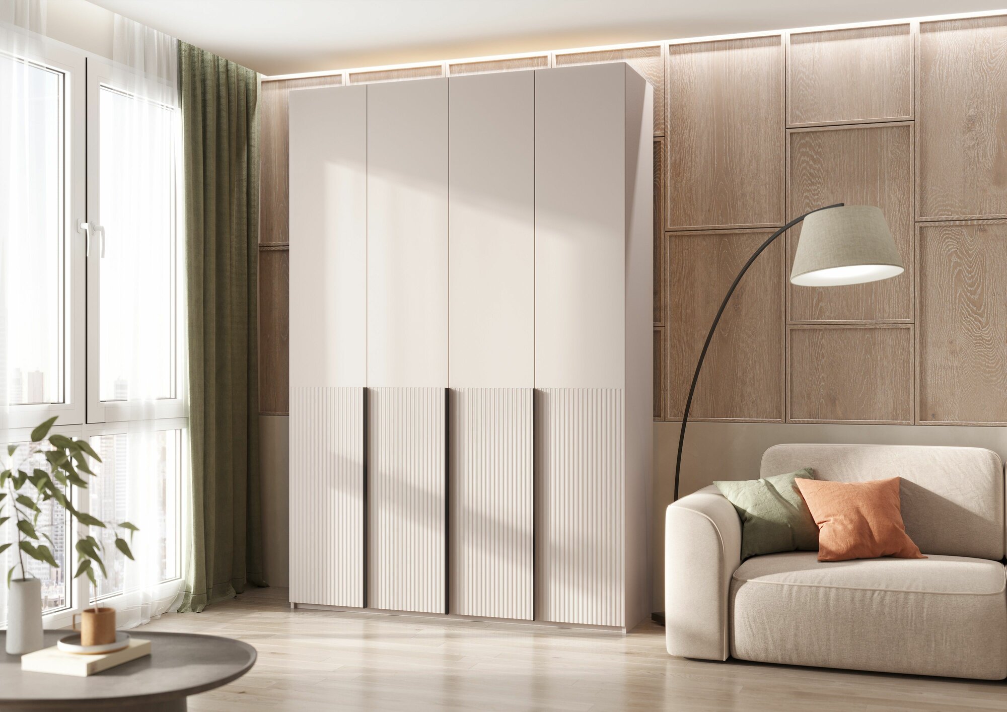 Марвэл Шкаф 4-х ств. 1600 мм Кашемир, Кашемир