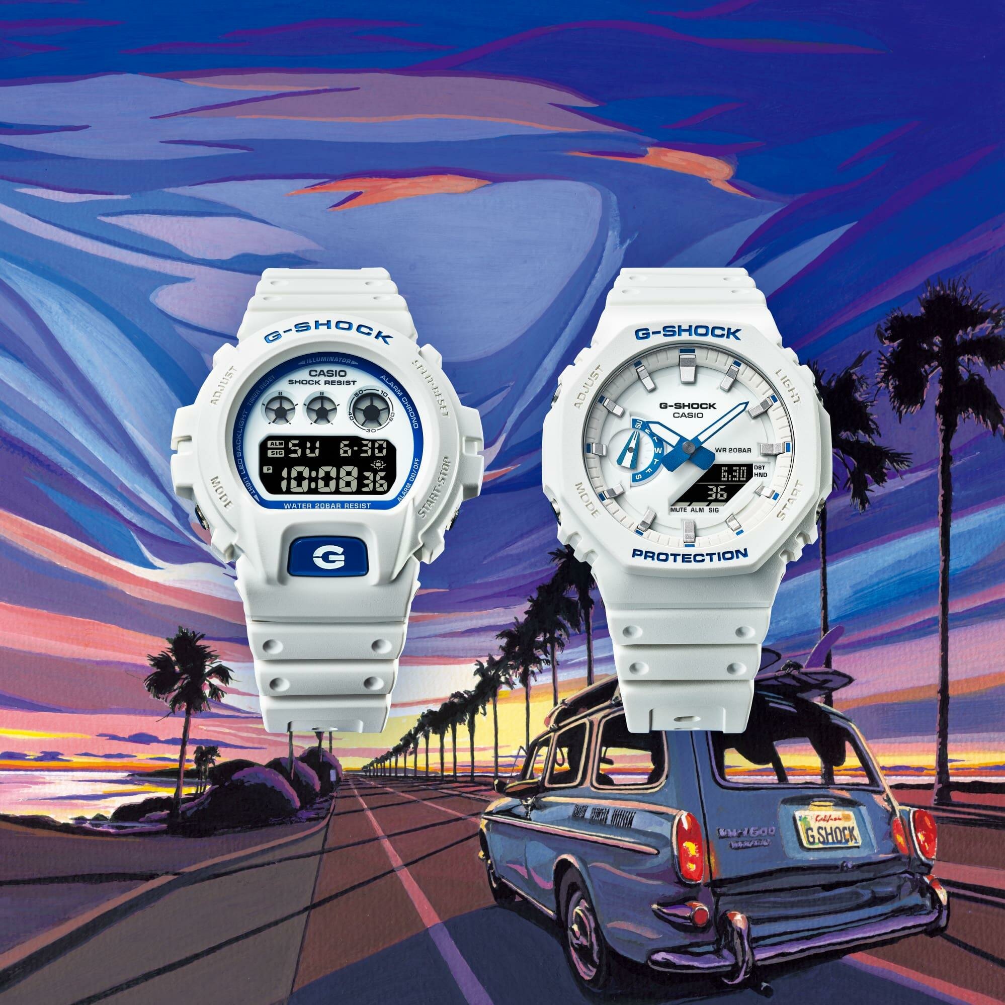 Наручные часы CASIO, синий, белый — фото 1