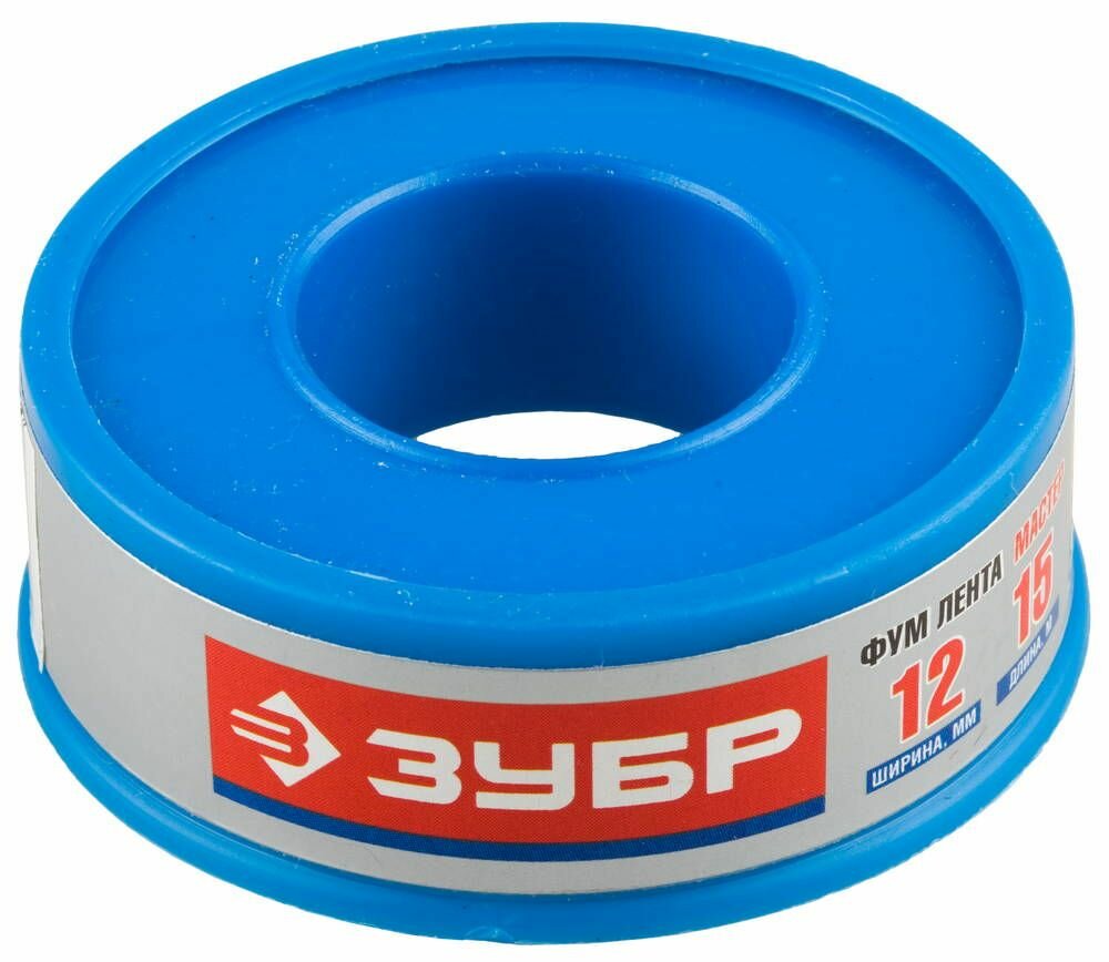Лента ФУМ ЗУБР, 0.1 мм 12 мм 15 м, плотность 0.40 г/см 12373-12-040