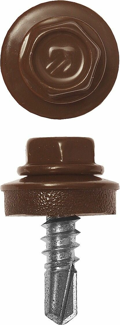 Кровельный саморез ЗУБР СКМ 8017, 25 х 5.5 мм, шок-коричневый, 420 шт 4-300315-55-025-8017