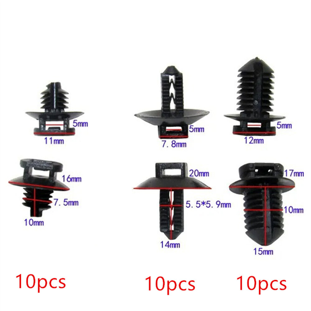 30 шт. Пластиковые защелки для крепления кузова автомобиля, хомуты для проводов с шипами, застежки-клипсы для фиксации