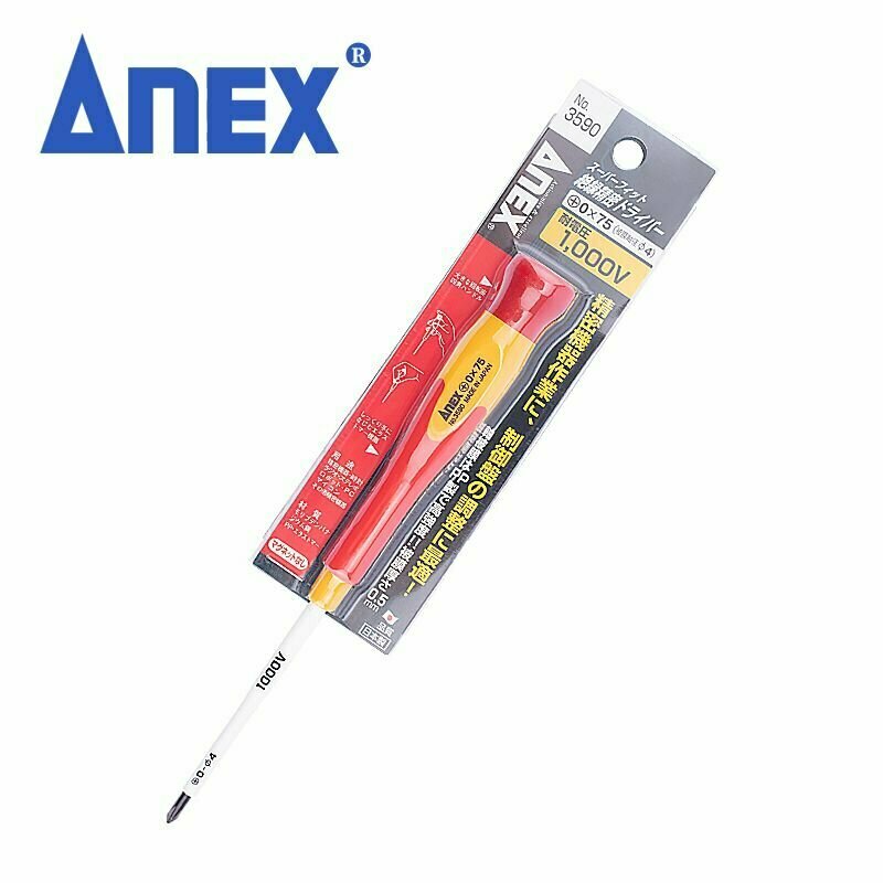 Сделано в Японии ANEX Изолированная отвертка устойчивая к напряжению 1000 В