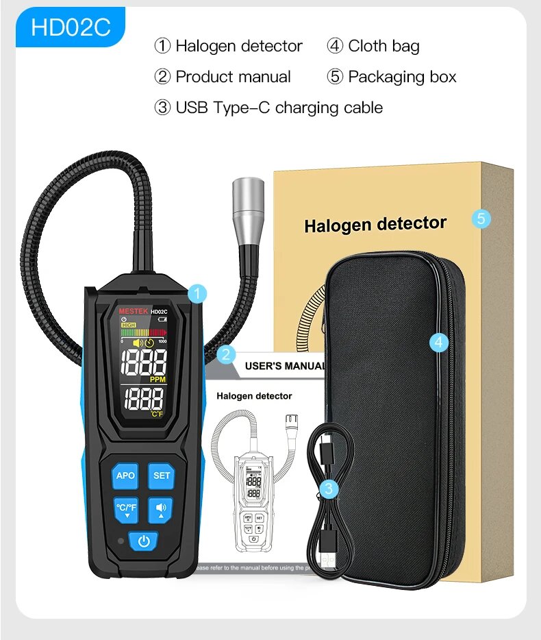 Easyover HD02C Цифровой детектора утечек хладагента