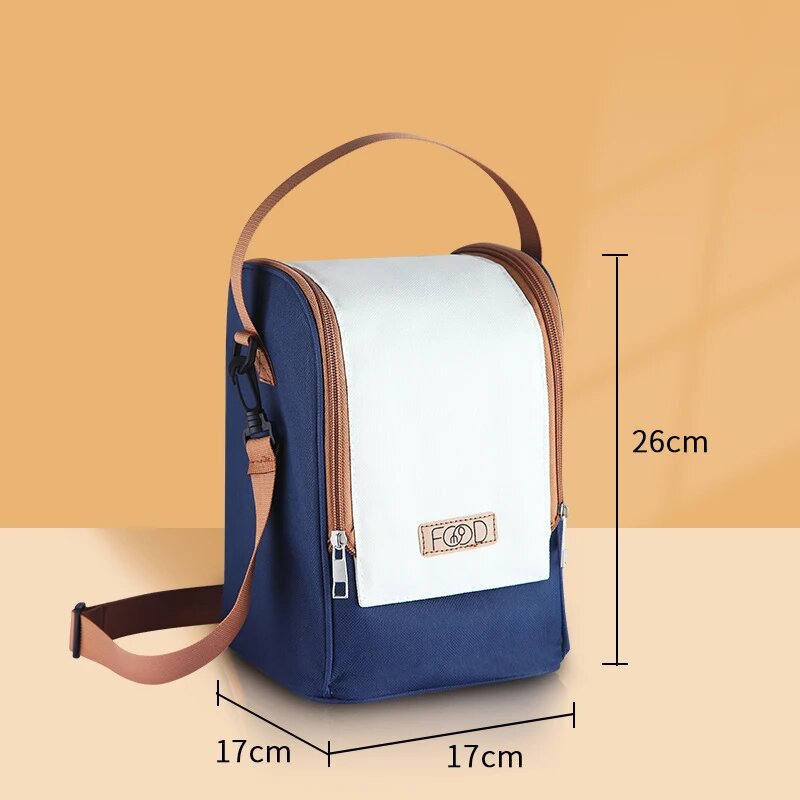 Ланч-бокс из нержавеющей стали Bento, японский многослойный пищевой контейнер, портативный термос, детская банка, Синий