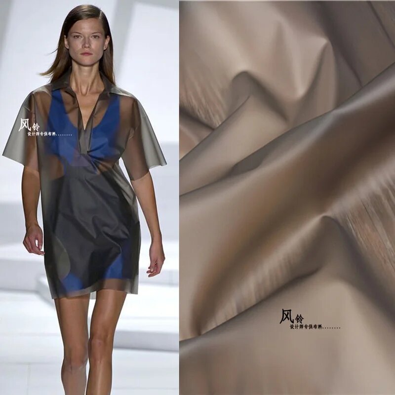 ТПУ ткань Frosted черная ПВХ пленка водонепроницаемый дождевик DIY сумка для ветровки Decor пластиковое пальто одежда дизайнерская ткань 50x137cm