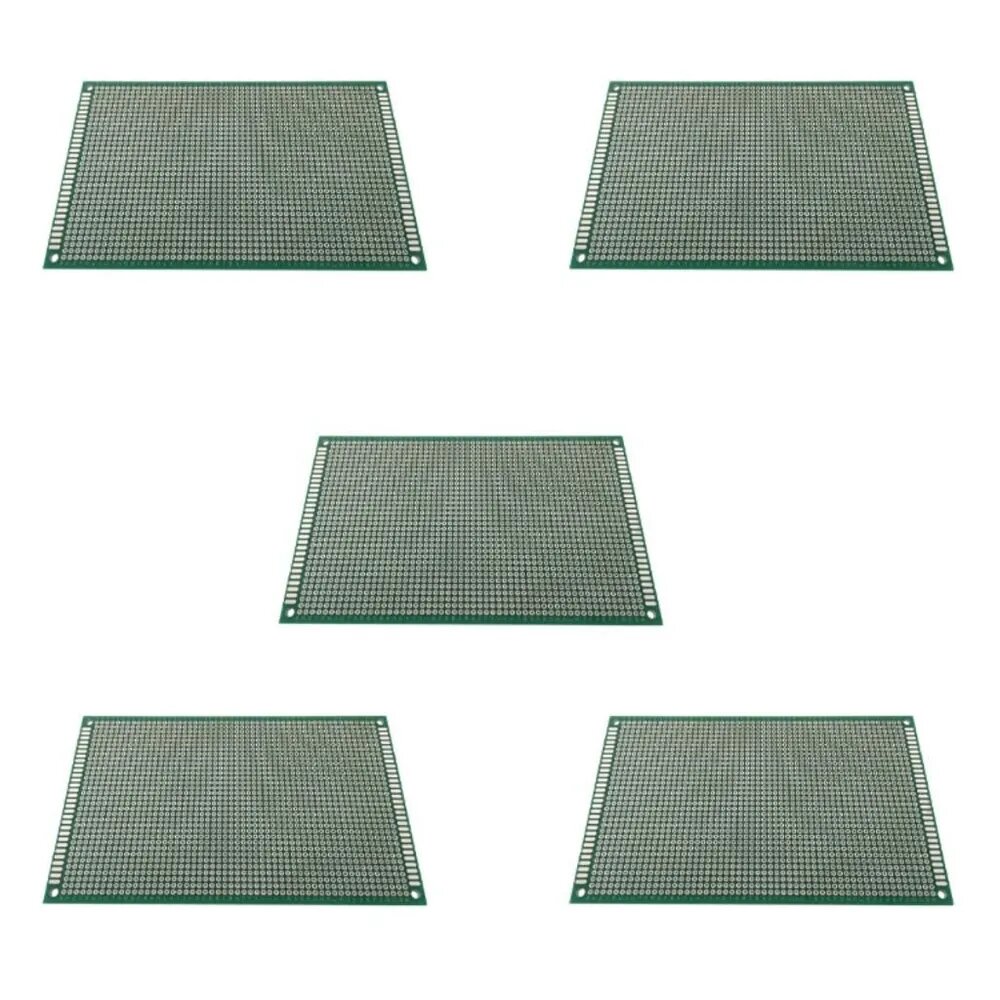 5 двусторонних печатных плат 9x15 см для пайки