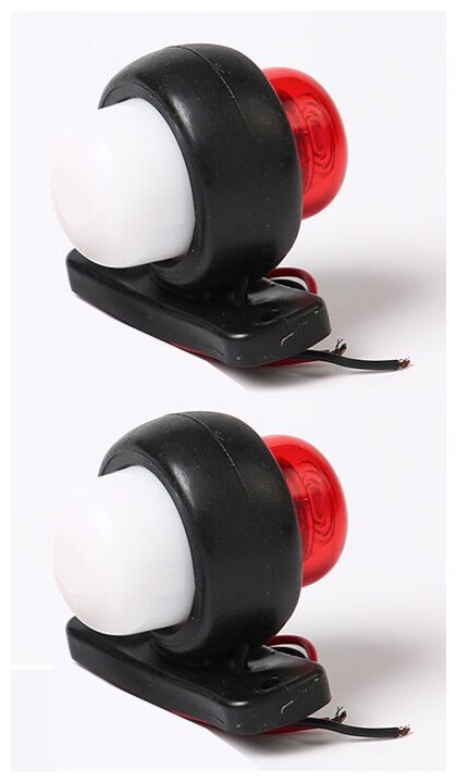 Фонари габаритные боковые (указатели габаритов) для прицепов и грузовиков красный/белый, комплект 2 шт.