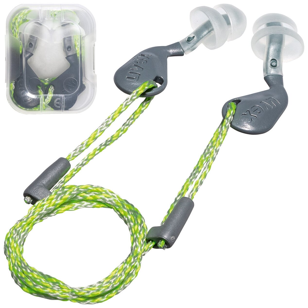 Противошумные вкладыши (беруши) UVEX™ Xact-fit multi (Иксакт-фит Мульти) 2124.018 со шнурком и кейсом для хранения / размер M/L