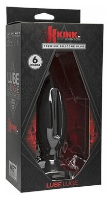 23257 Doc Johnson Kink Lube Luge Silicone Plug 15см, черная. Анальная пробка с отверстием