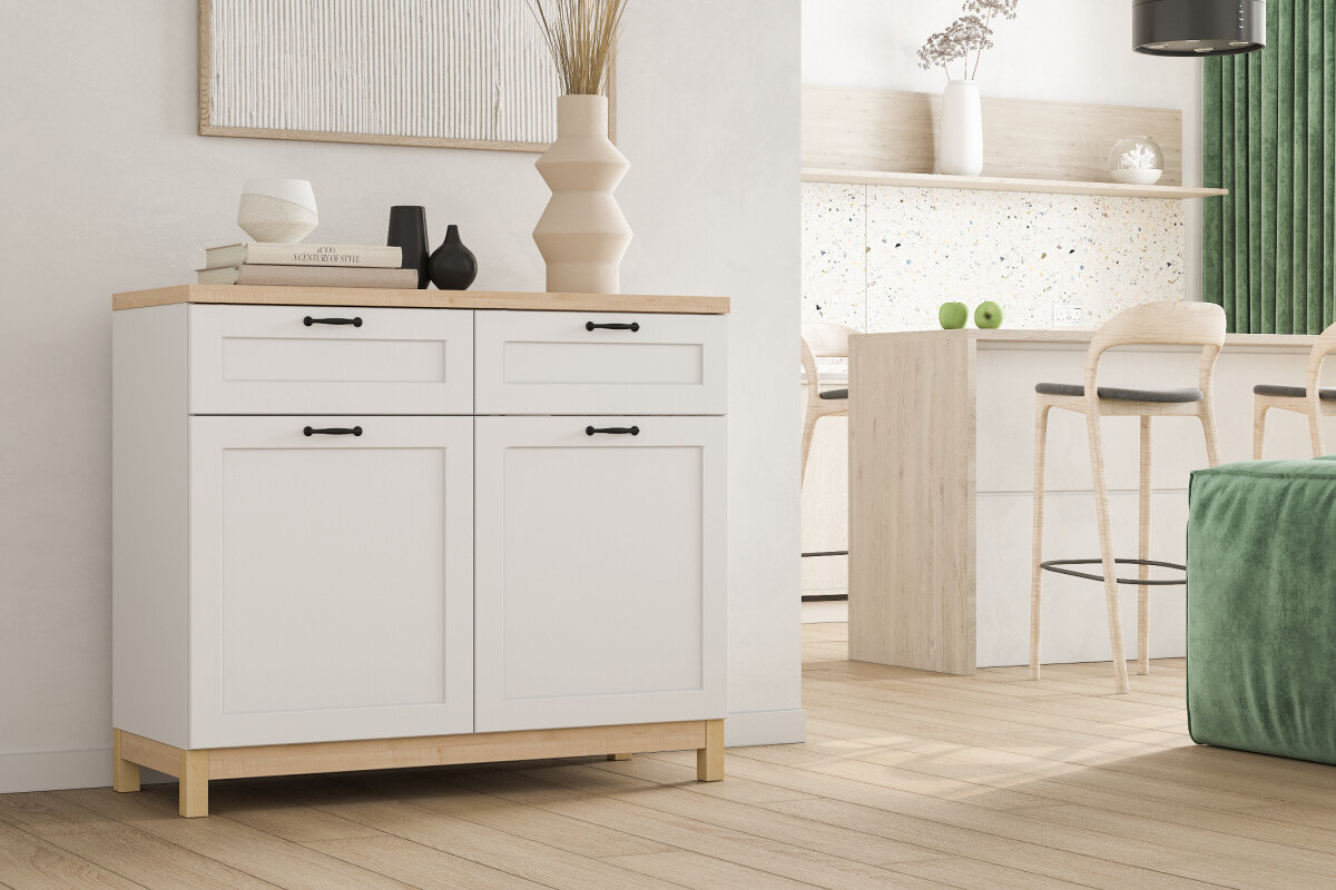 Комод Техас-3 МДФ Белый для документов для книг для обуви для одежды для посуды 110*93.2*45