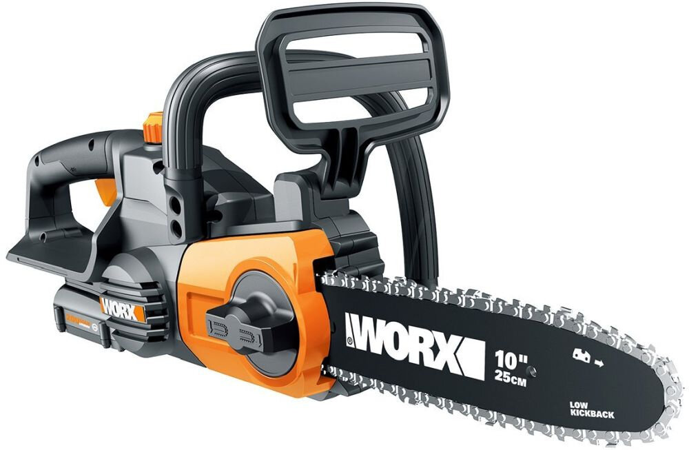Цепная пила WORX WG322E, аккумуляторная, 20В, 2Ач, с одним аккумулятором