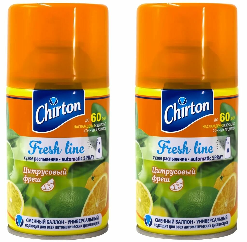 Chirton Освежитель воздуха Fresh Line, Цитрусовый фреш, 250 мл, 2 уп.