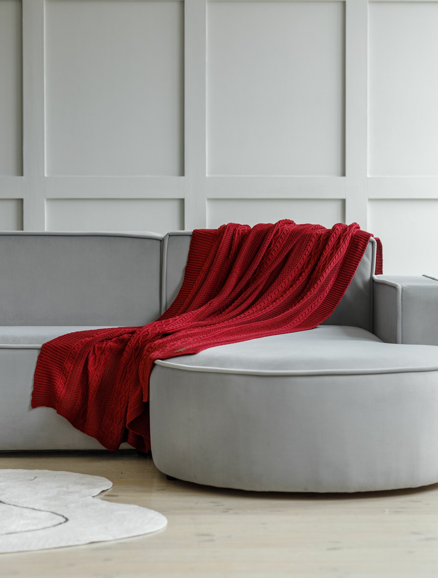 Плед DECADE home, хлопок, вязанный, 2 спальный, 220x160 см, для уюта