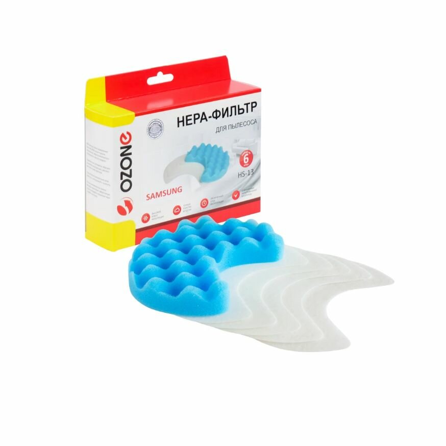 Набор микрофильтров для пылесоса SAMSUNG, губчатый фильтр-1 шт, микрофильтр-5 шт, многоразовый моющийся, бренд: OZONE