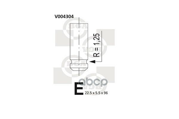 Клапан выпускной 22.5x5.5x96 EX NIS MICRA 1.0/1.3/1.4 16V (CG10DE/CG13DE) 92-03 шт. Bga арт. V004304
