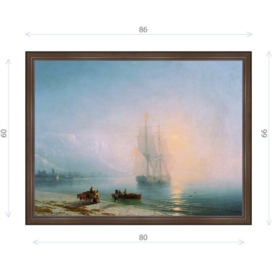 Картина Декор Депо Ивана Айвазовского Спокойное море Матовая бумага в раме без стекла 66х86 см