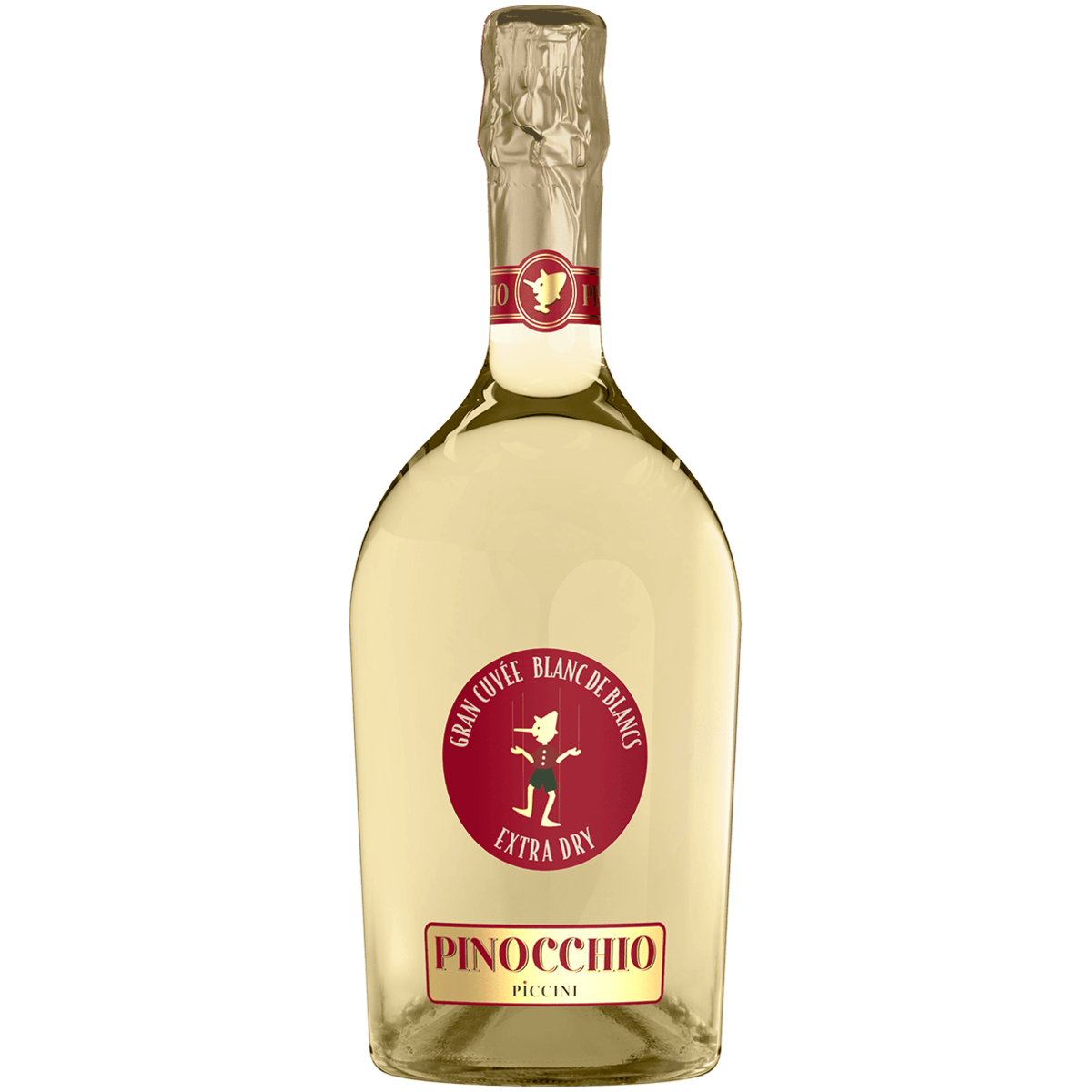 Вино игристое Piccini Pinocchio Grand Cuvee Blanc de Blanc Extra Dry белое брют 0,75 л